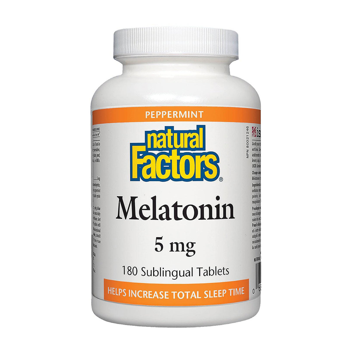 Natural Factors | Melatonin 5mg Peppermint Flavour Sublingual Tablets ...